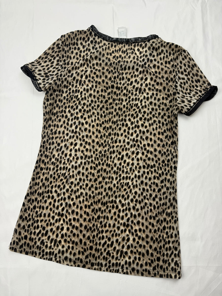 Beige panther lycra tight fit tee (L) – SK VINTAGE