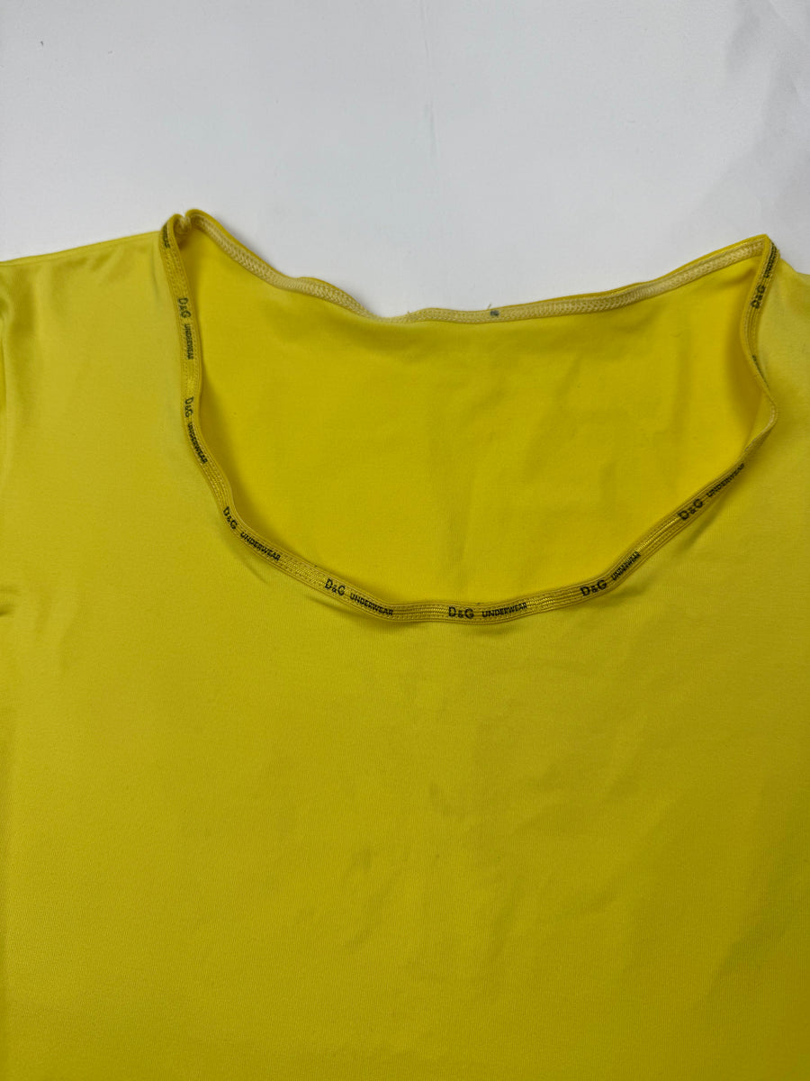 Yellow lycra tight fit tee (S/M) – SK VINTAGE
